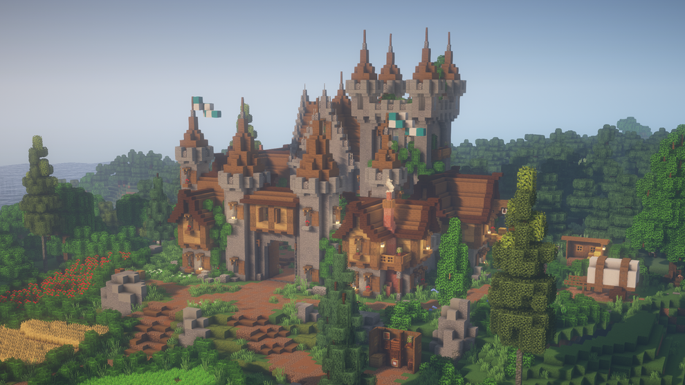 Overgrown Survival Castle with Full Interior – Abfielder Premium ...