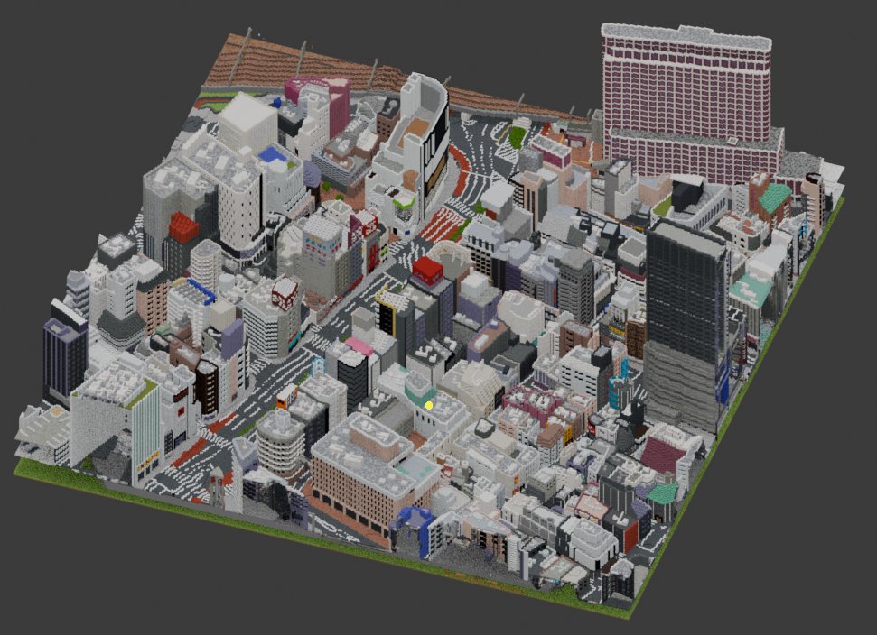 Shinjuku, Tokyo, Japan 1:1, 35°41'37''N 139°42'01''E, 450x450 Blocks M ...